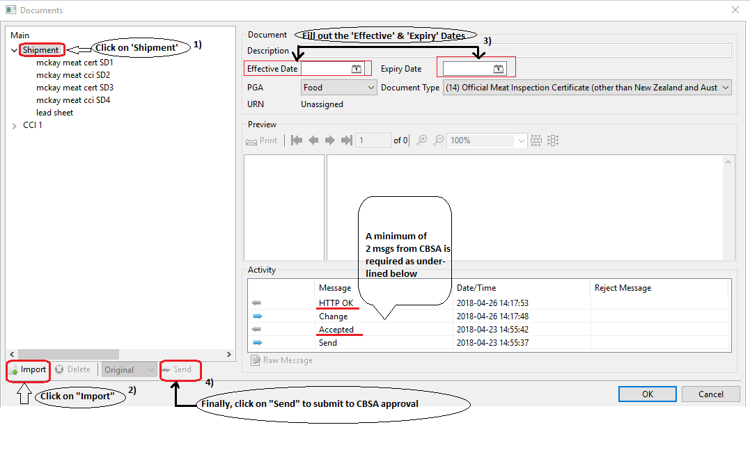 ACROSS Shipment Processing – Candata Support