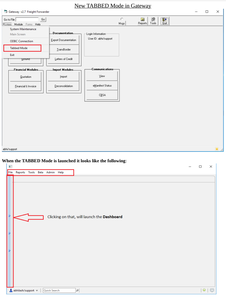 New 'Tabbed' feature in Gateway – Candata Support